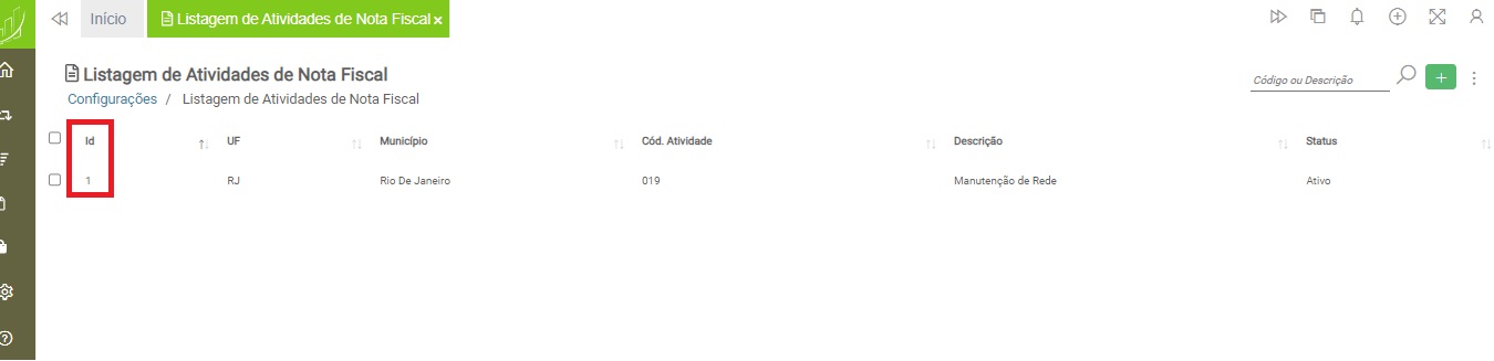 Cadastro de Atividades de NF | Wiki Sinapse