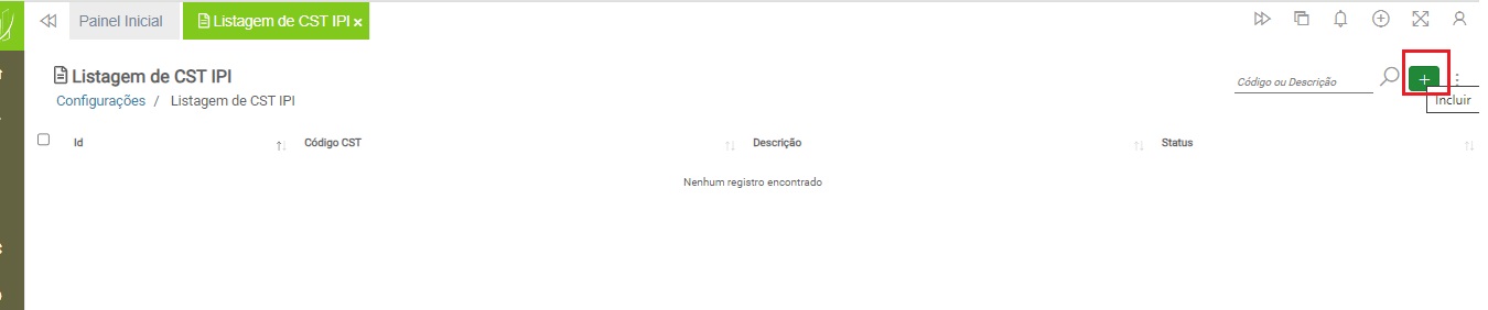 Cadastro de CST IPI | Wiki Sinapse